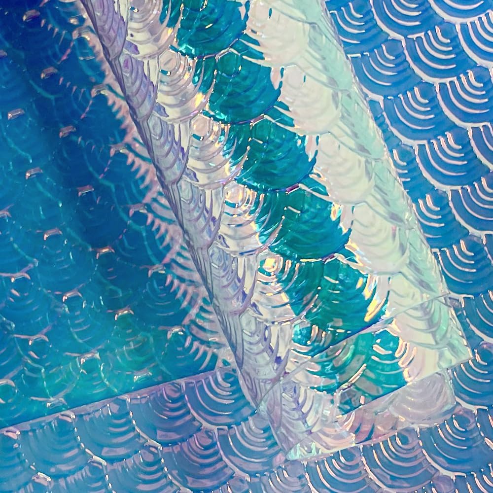 Amazon.com: ONEART | Iridescent Transparent Embossed Vinyl Holographic ...