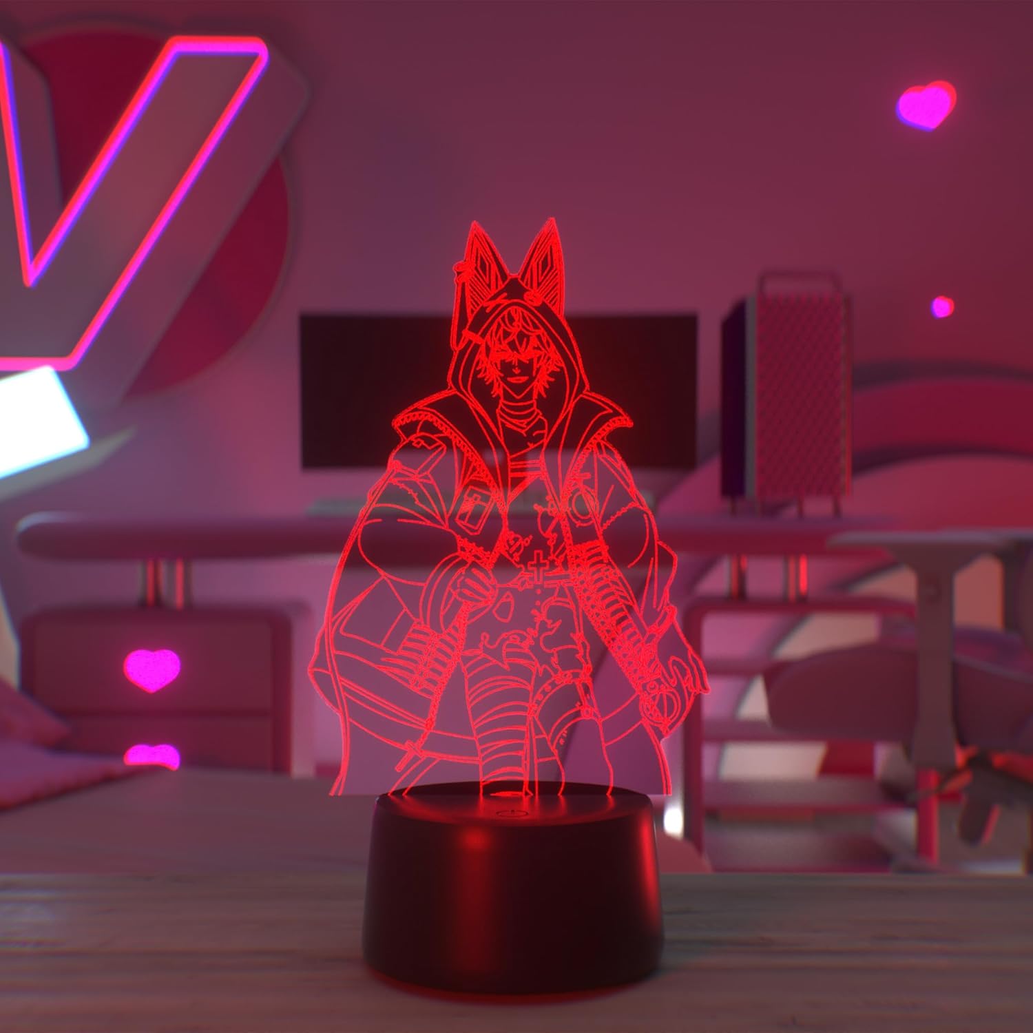 Otaku Lamps K9KURO VShojo – Anime Lamp Figure Night Light, 16 Color RGB ...