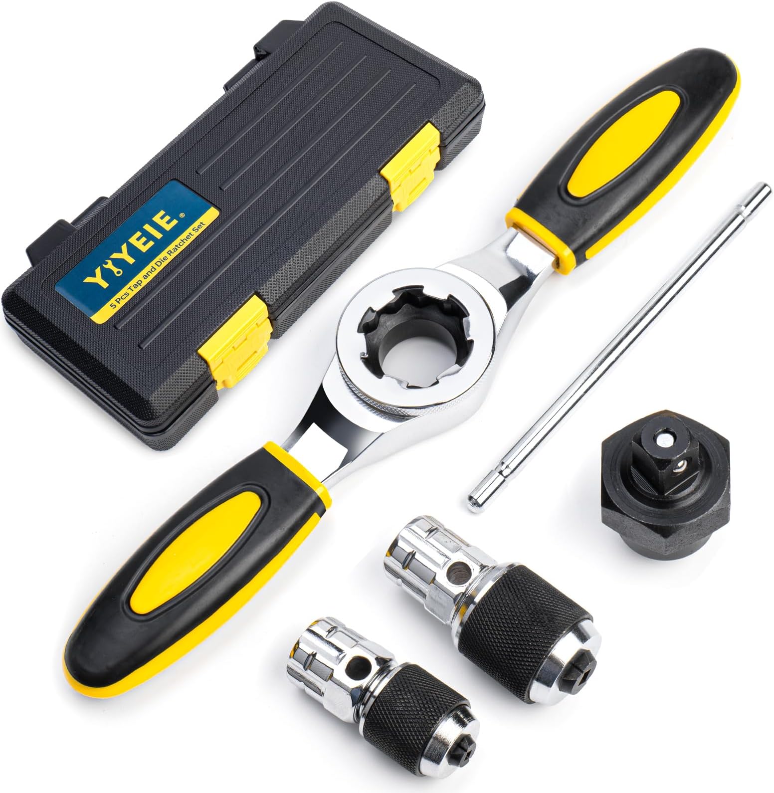 YIYEIE Ratcheting Tap and Die Handle, 5PC Tap Handle Tool with Ratchet ...