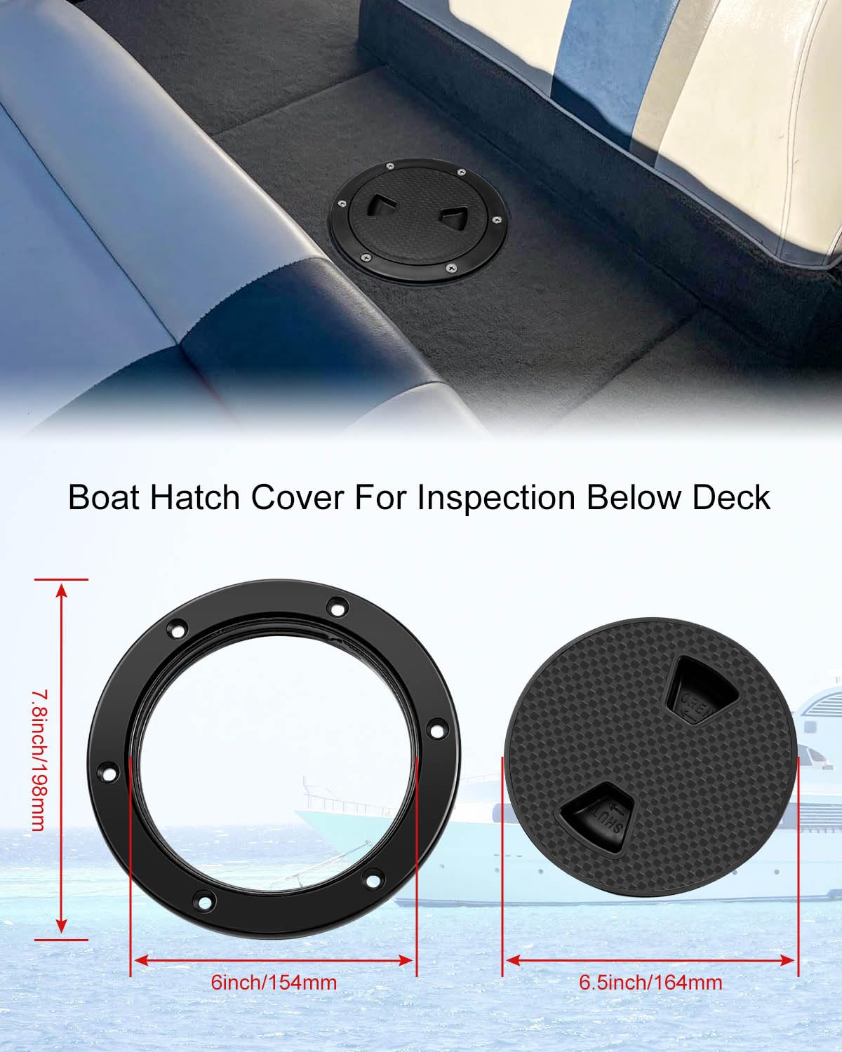 Snapklik.com : Round Boat Hatch Cover 6”Used For Inspection Hatch Cap