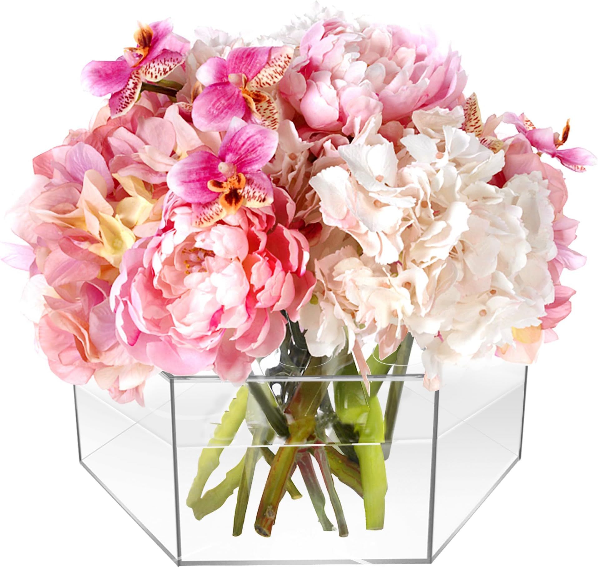 Amazon.com: Weiai Acrylic Flower Box Water Holder, Clear Rose Pots ...