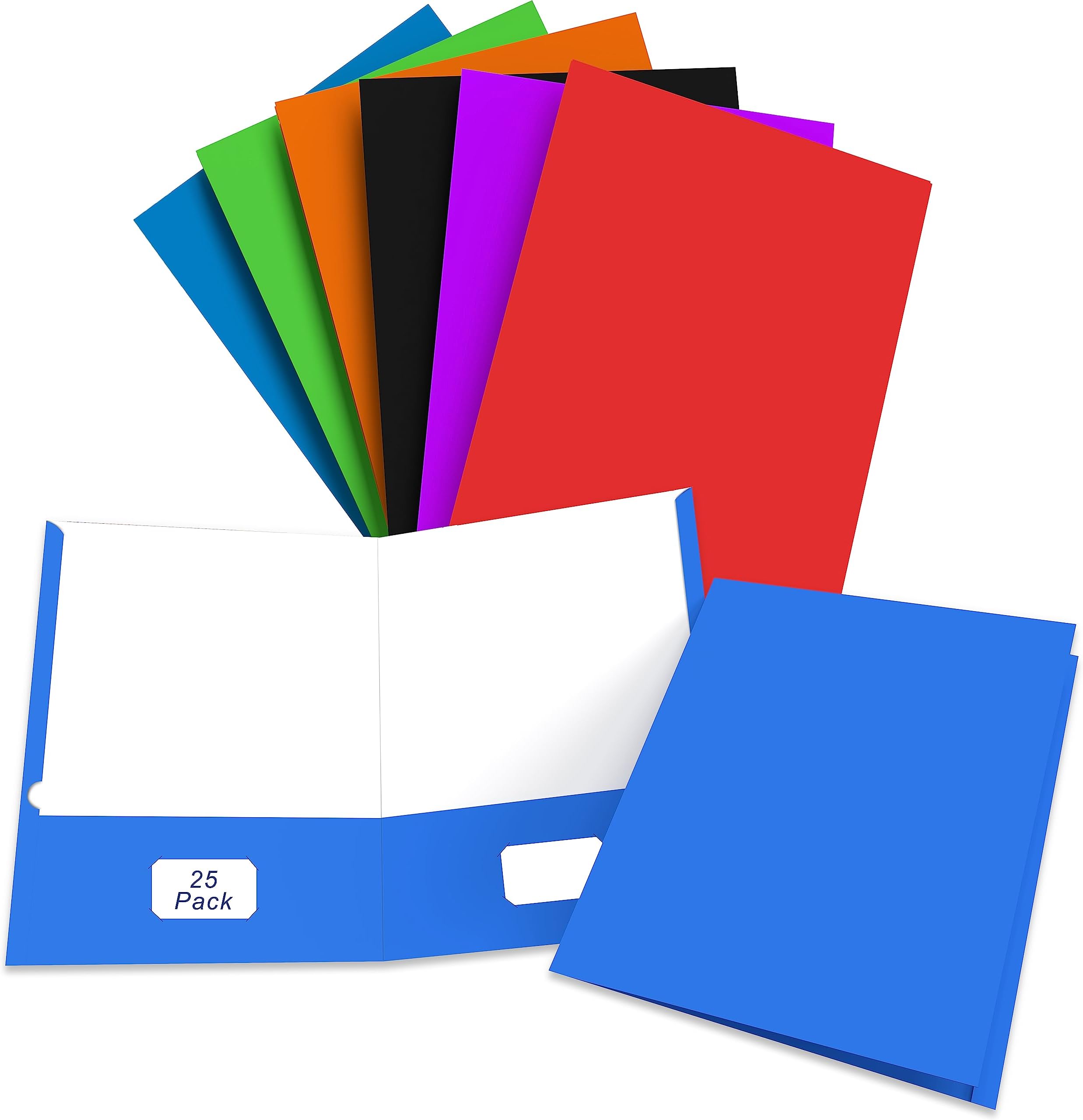 Amazon.com : 50 Pack of Bulk Colorful Paper Folders with Pockets ...
