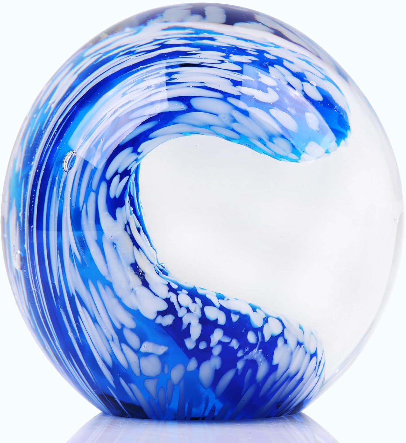 Amazon.com: DOVDOV Glass Decorative Ball, Blown Glass Ball Blue Trumpet ...