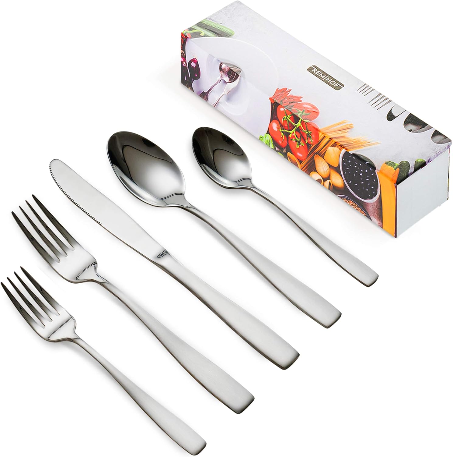 Amazon.com: REMIHOF Silverware Flatware Cutlery Set Service For 4, 20 ...