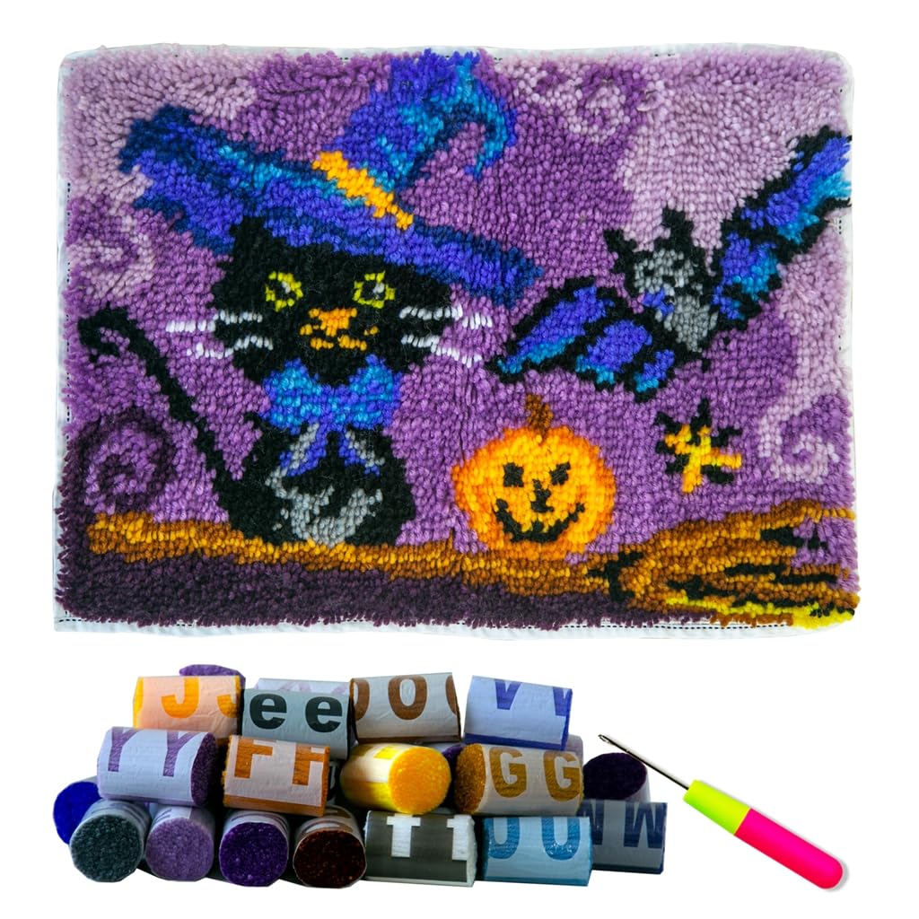 Amazon.com: DL-YTG Latch Hook Kits Rug Halloween Crochet Yarn Cushion ...