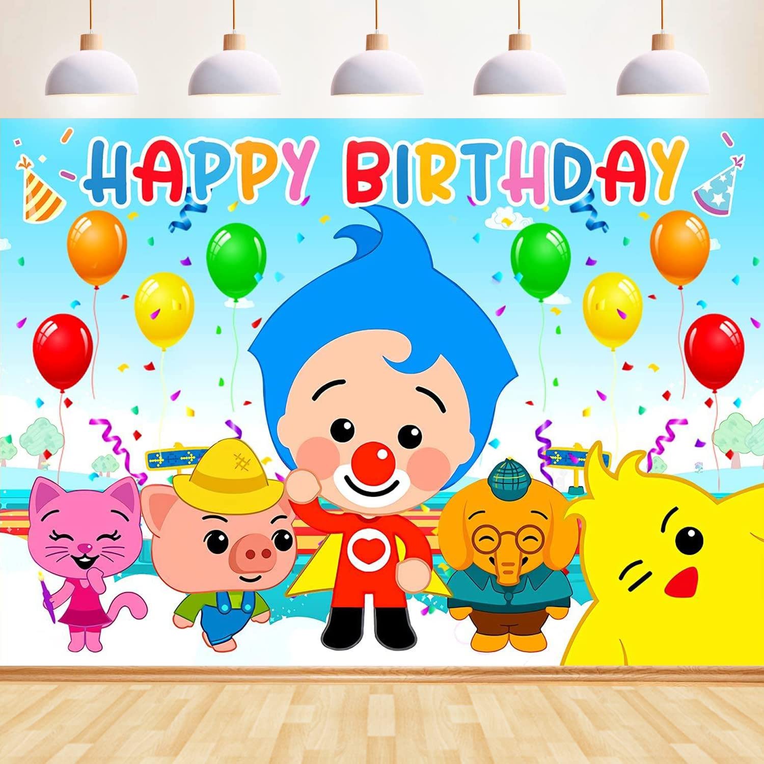 Buy 7x5Ft Plim Plim Backdrop Birthday Party Supplies Decoration Theme ...