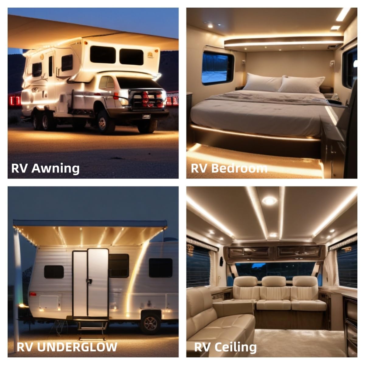 Snapklik.com : RV Interior Exterior Light Strip, 16.4FT Dimmable Warm ...