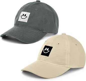 Amazon.com: LCZTN 2 Pack Kids Smiley Face Baseball Cap for Girls Boys ...