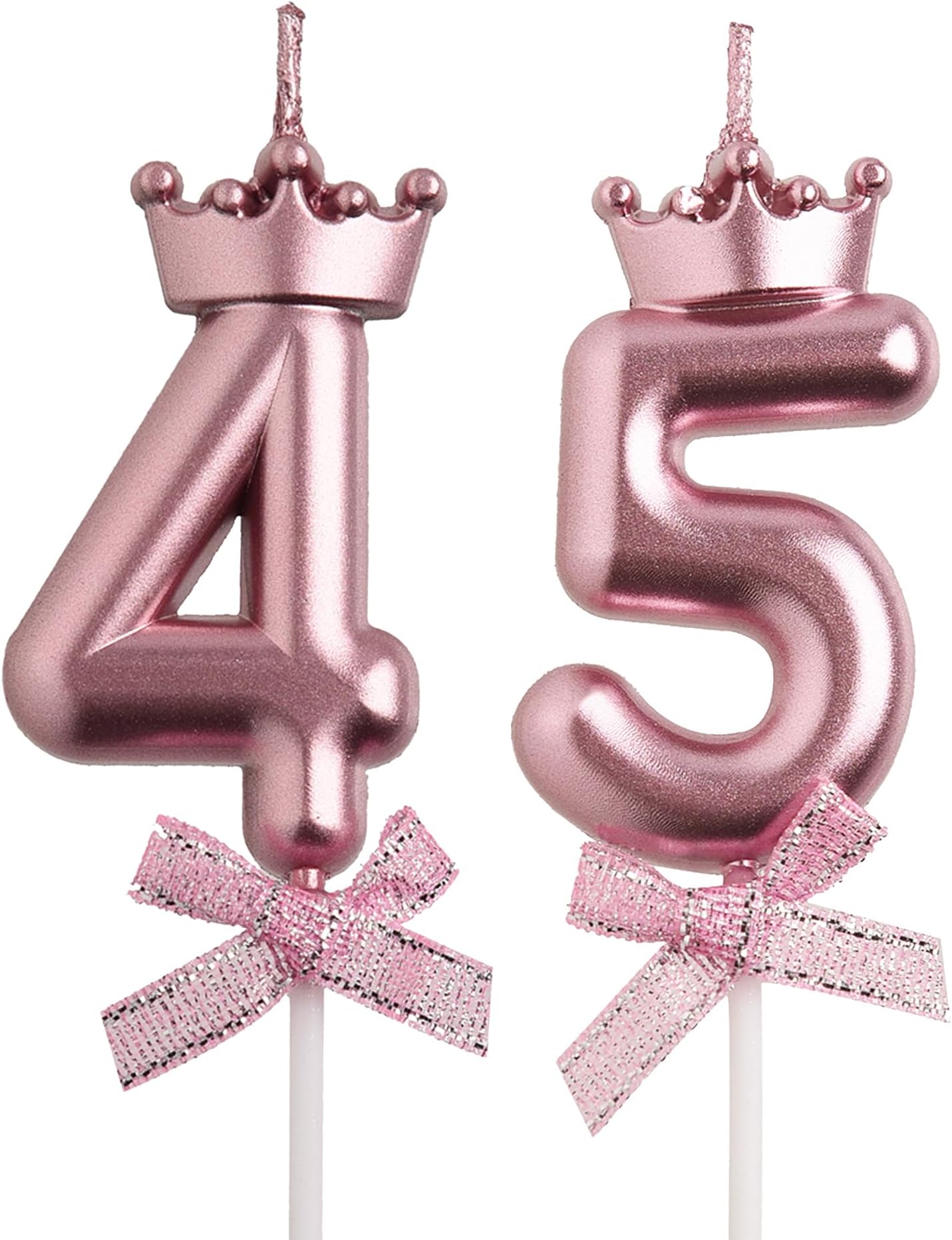 Amazon.com: AOOLADA 45th 54th Birthday Candles, Rose Gold 54 45 Year ...