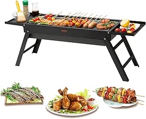 VEVOR 23 inch Portable Charcoal Grill, Flat Top Propane Gas Grills, Compact Foldable Grill ...