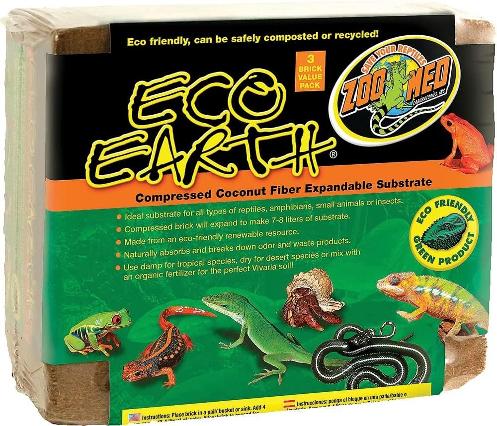 Zoo Med Eco Earth - Natural Substrate in Coconut Fiber for terrariums ...