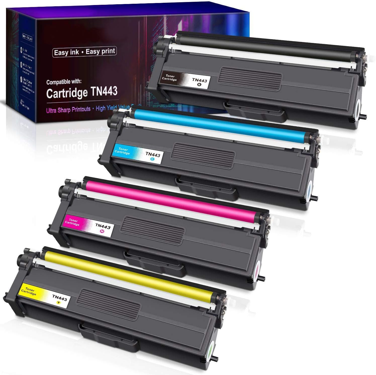 brother Genuine TN443BK Printer Toner Cartridge, Black, Page Yield Up ...