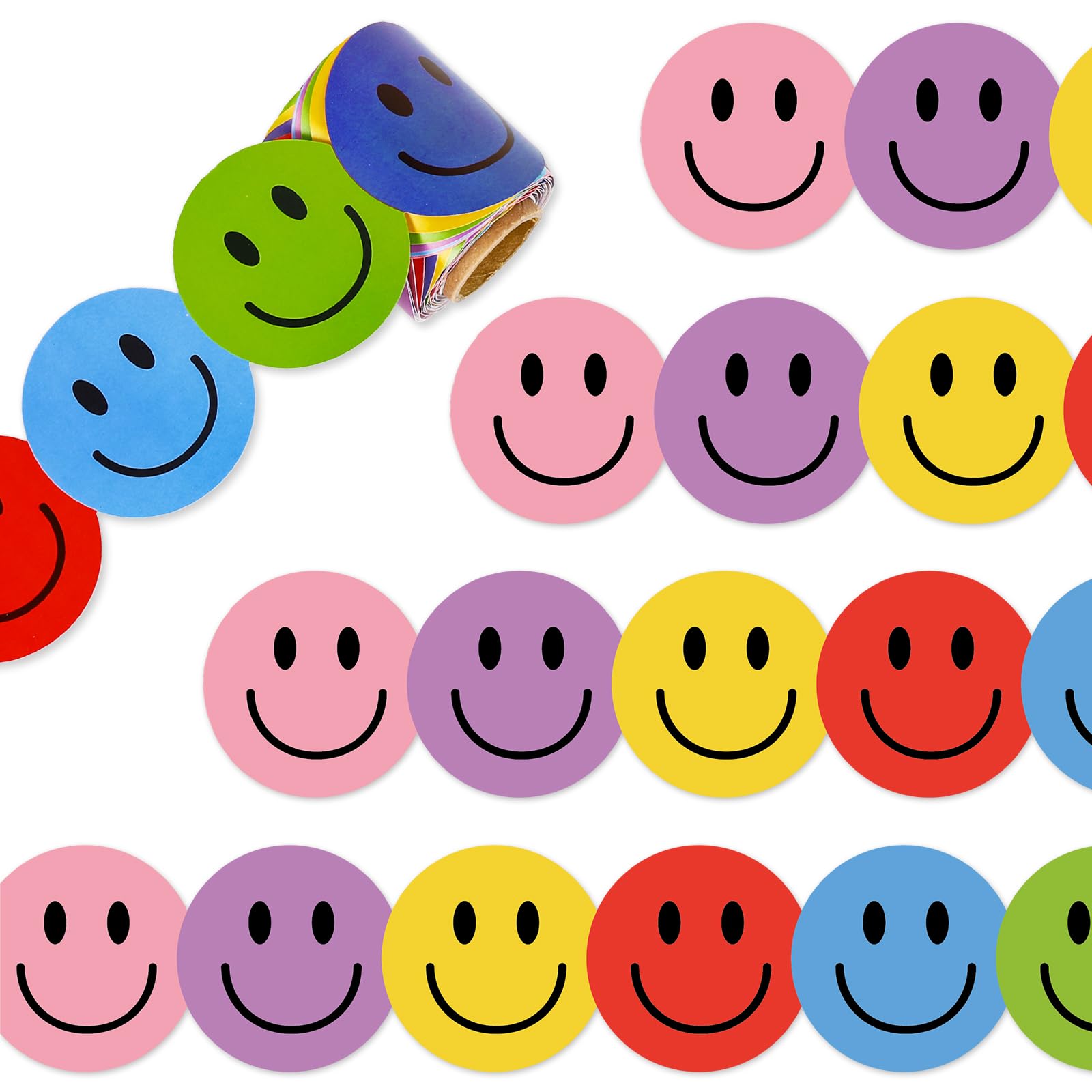 Amazon.com: AnyDesign 32.8Ft Colorful Happy Face Bulletin Board Border ...