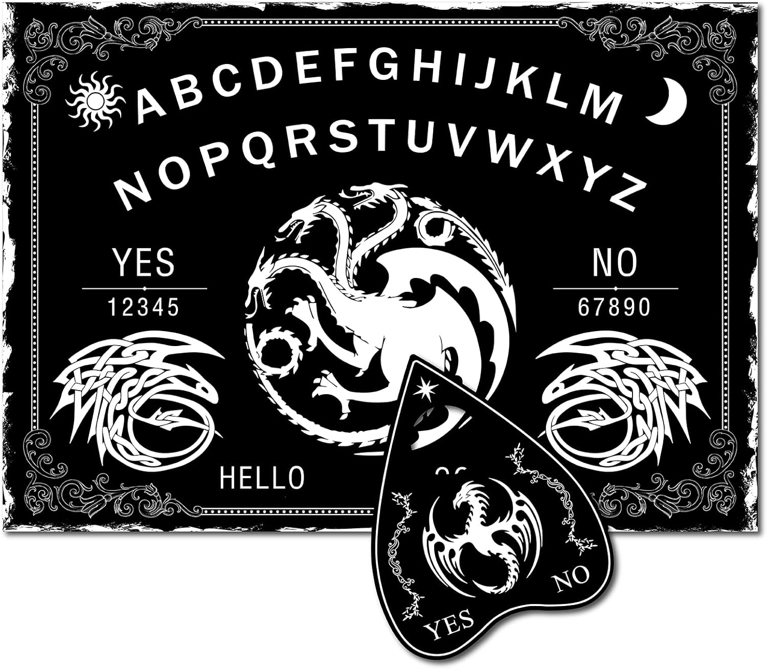 Amazon.com: CREATCABIN Dragon Wood Spirit Board Talking boards Pendulum ...