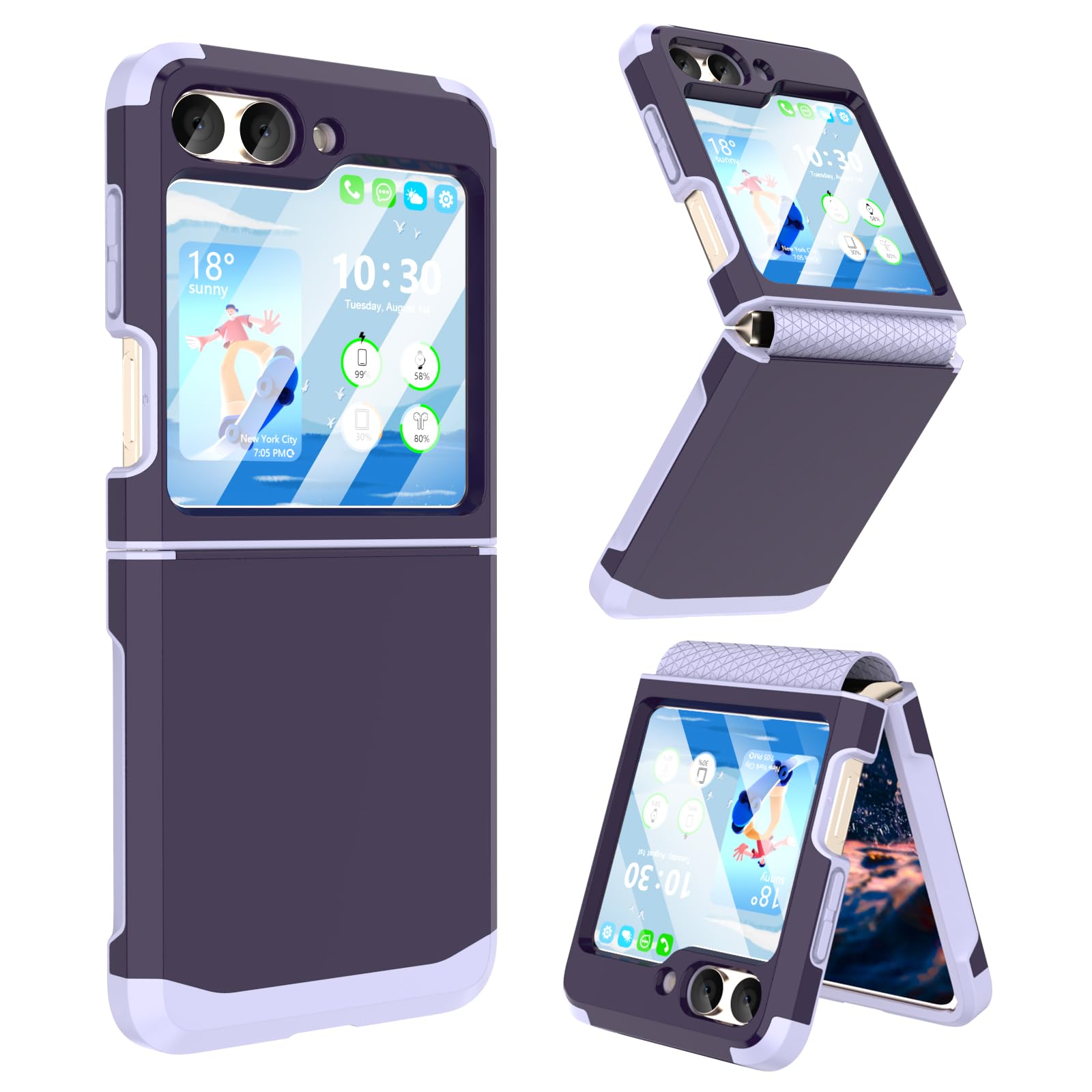 SQMCase Designed for Galaxy Z Flip 5 Case with Hinge Protection,Samsung ...