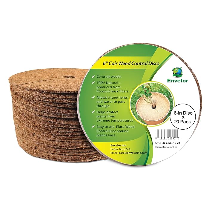 Buy Envelor Coco Coir Fiber Tree Rings Mulch Pad 6 Inches - 20 Pack ...