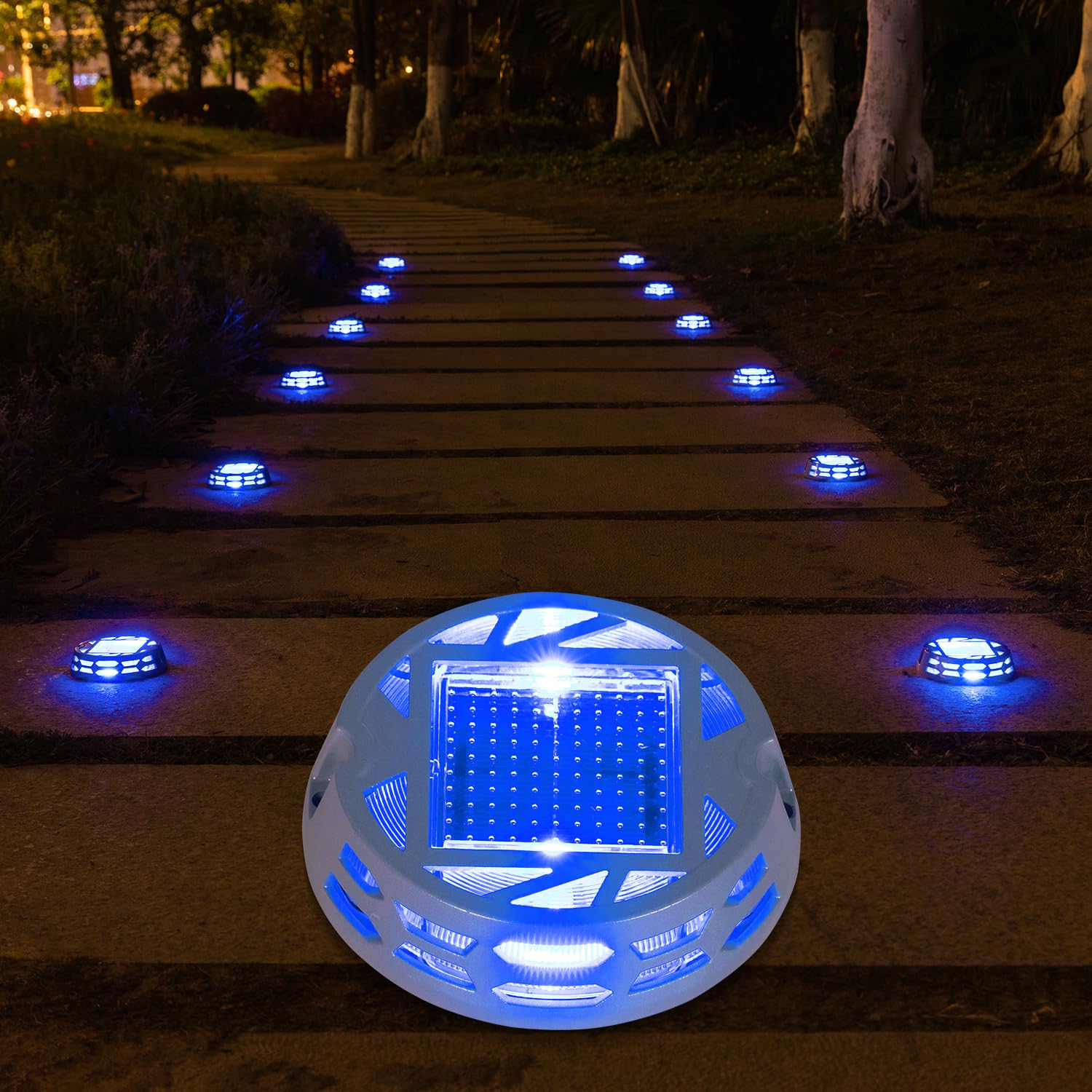 HUYIENO Solar Deck Lights Outdoor Driveway Marker Dock LED Light,3 ...