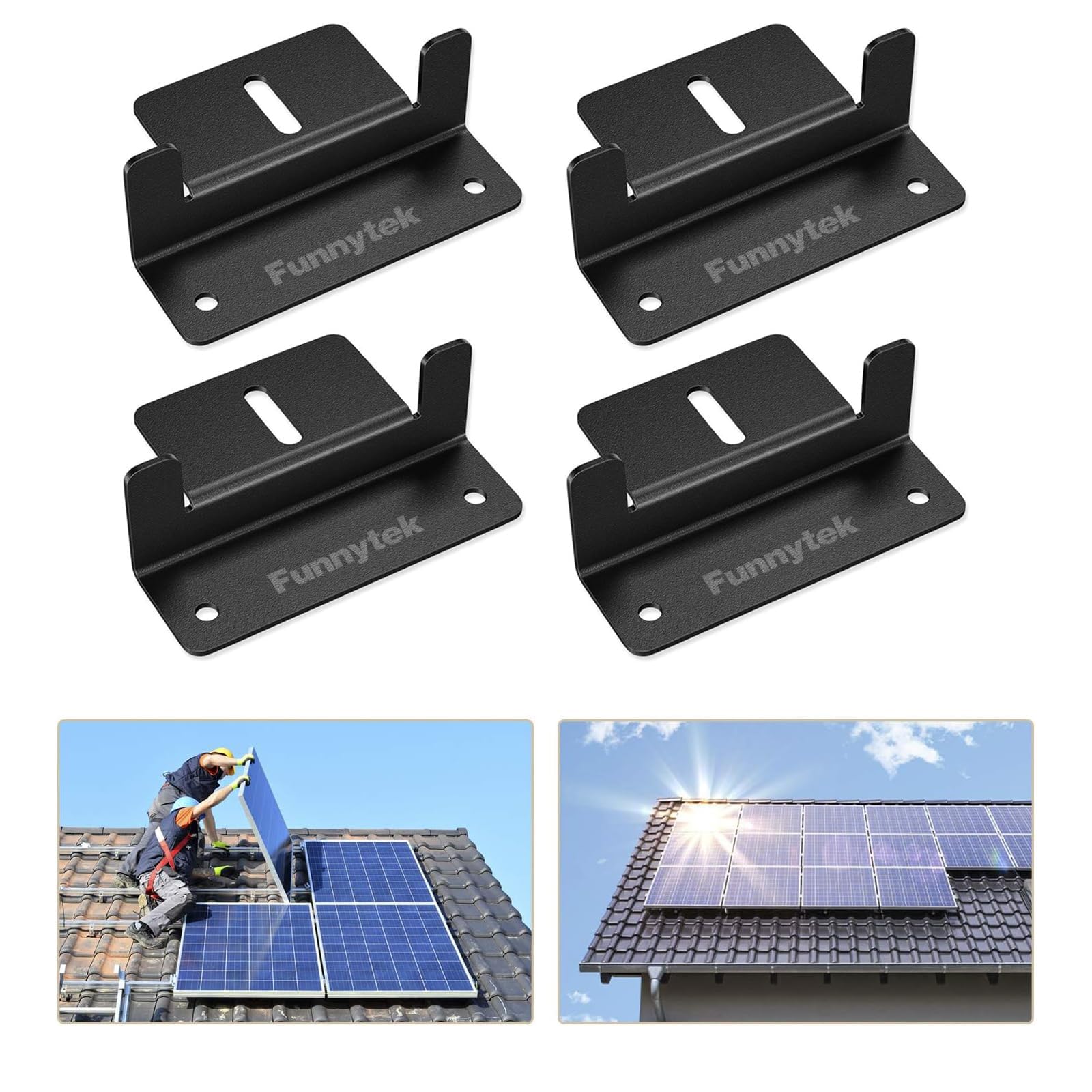 Amazon.com: 4Pcs Solar Panel Mounting Brackets Black Anodized Aluminum ...