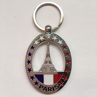 Amazon.com: Paris Eiffel Tower key ring in metal - Eiffel Tower model ...