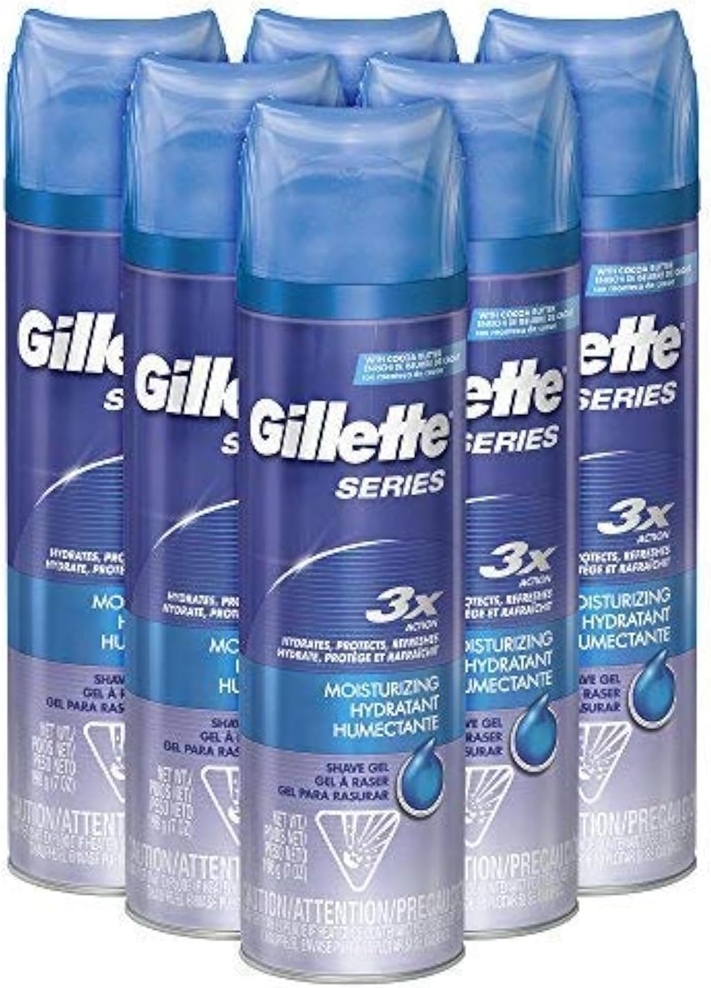 Amazon.com: Gillette Series Shave Gel Moisturizing 7OZ (Pack of 12 ...