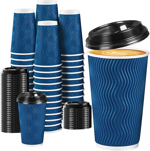 Amazon.com: Lamosi To go Coffee Cups with Lids, Disposable Coffee Cups ...