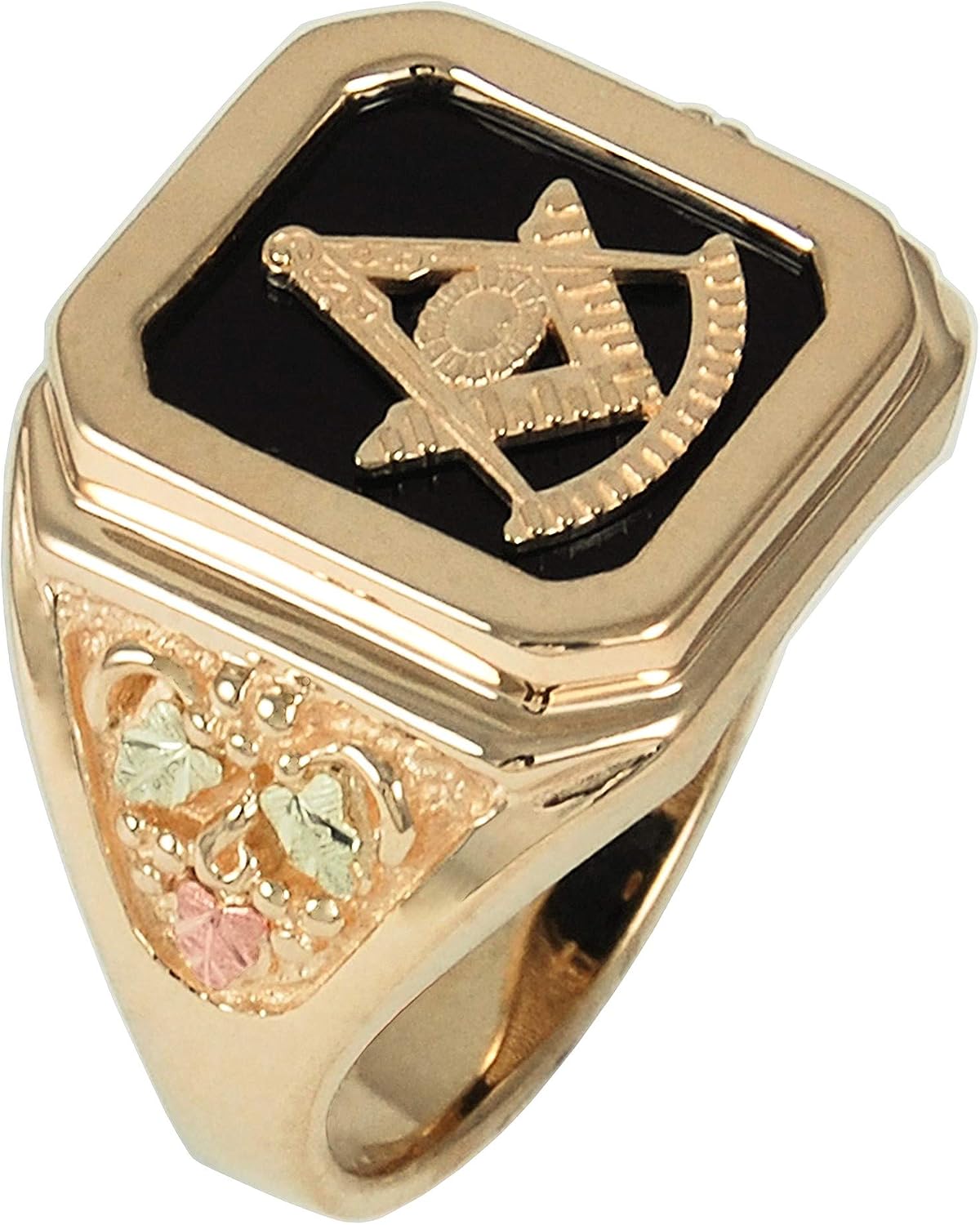 Black Hills Gold Masonic Past Grand Master Men's Ring with 14 X 12 MM ...
