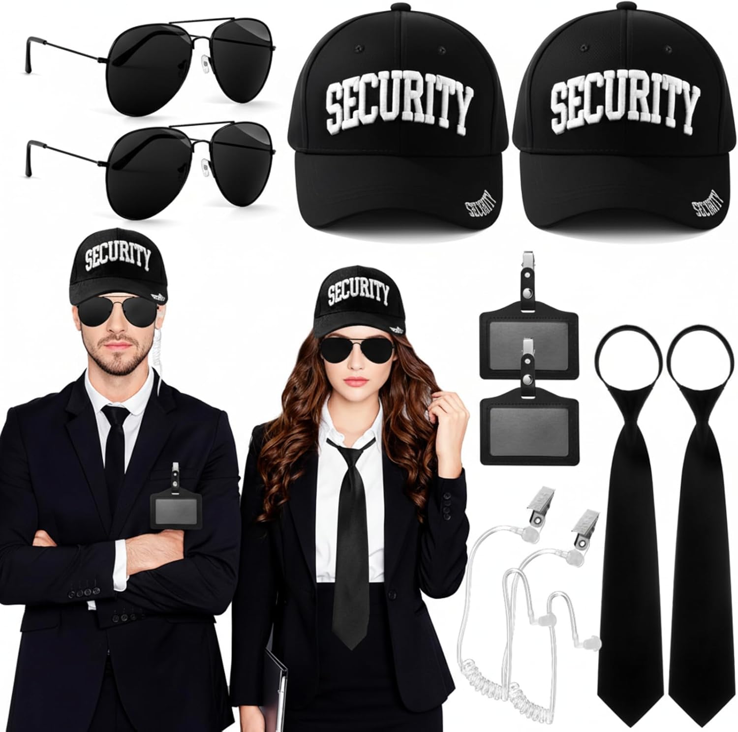 Amazon.com: Mepase 10pcs Agent Costume Set Secret Security Service ...