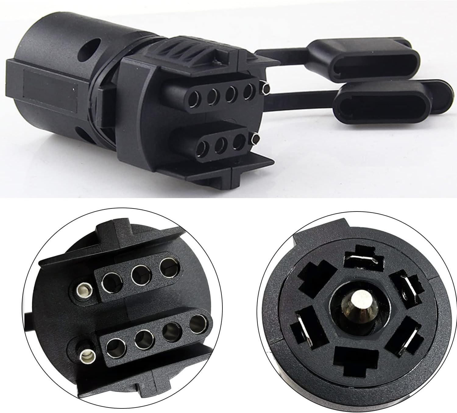 MEISO Trailer Plug Adapter, 7 Pin Round to 4 Pin 5 Pin Trailer Adapter ...