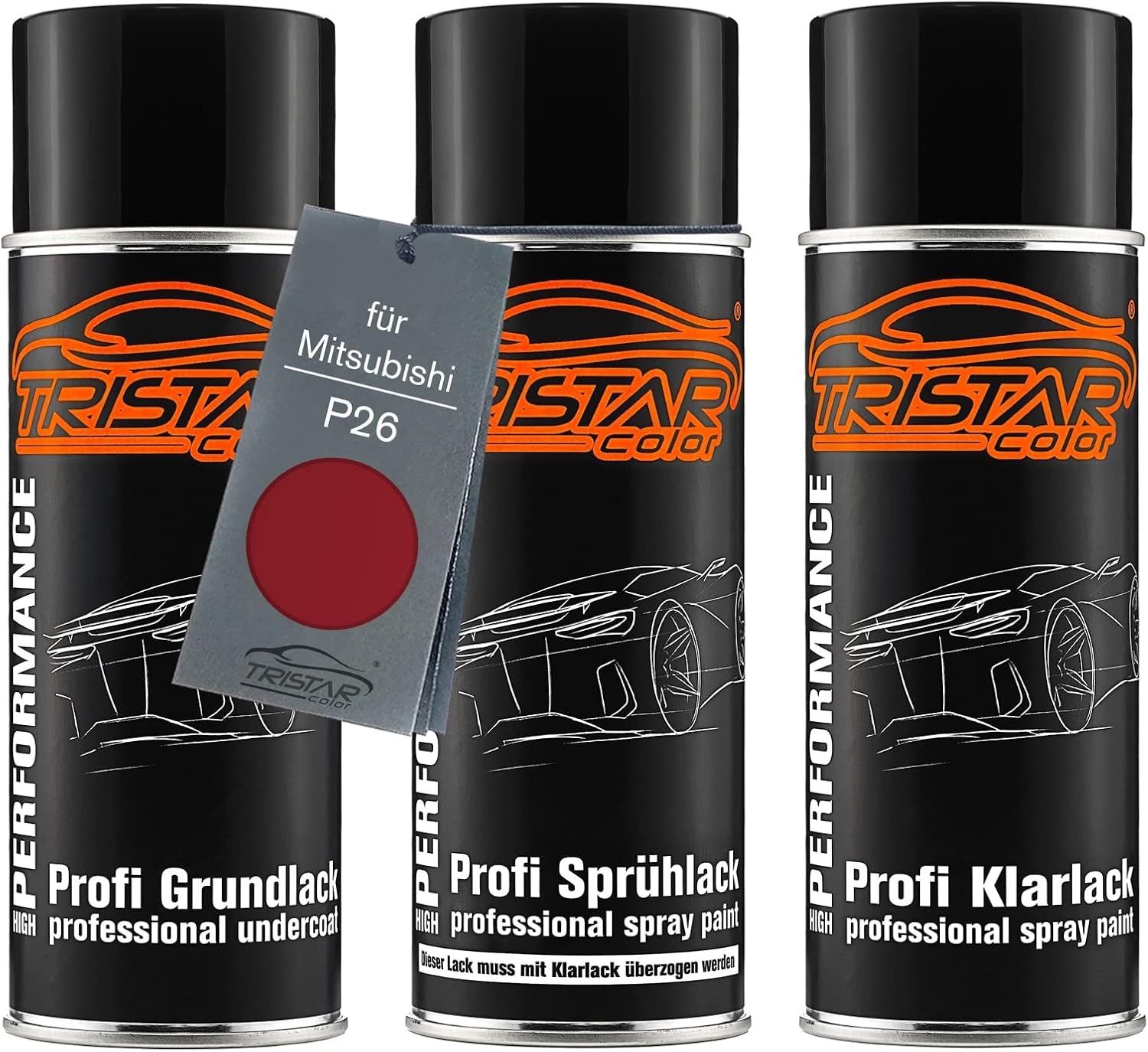 TRISTARcolor Autolack Spraydosen Set für Mitsubishi P26 Karminrot ...