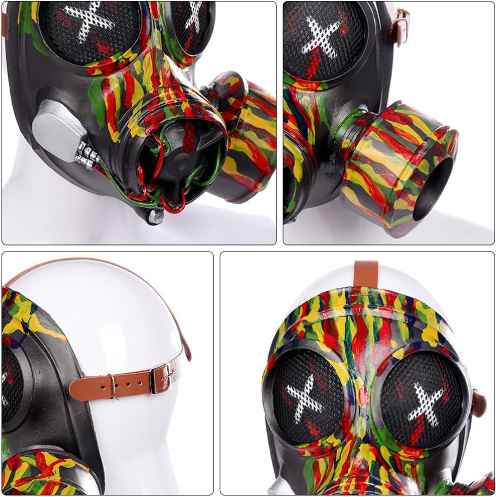 NUOBESTY Halloween Punk Gas Facemask Punk Halloween Costume Cosplay ...