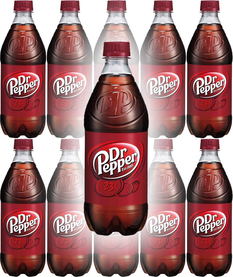 Dr. Pepper Soda, botella de 20 onzas (paquete de 10, total de 200 onzas ...