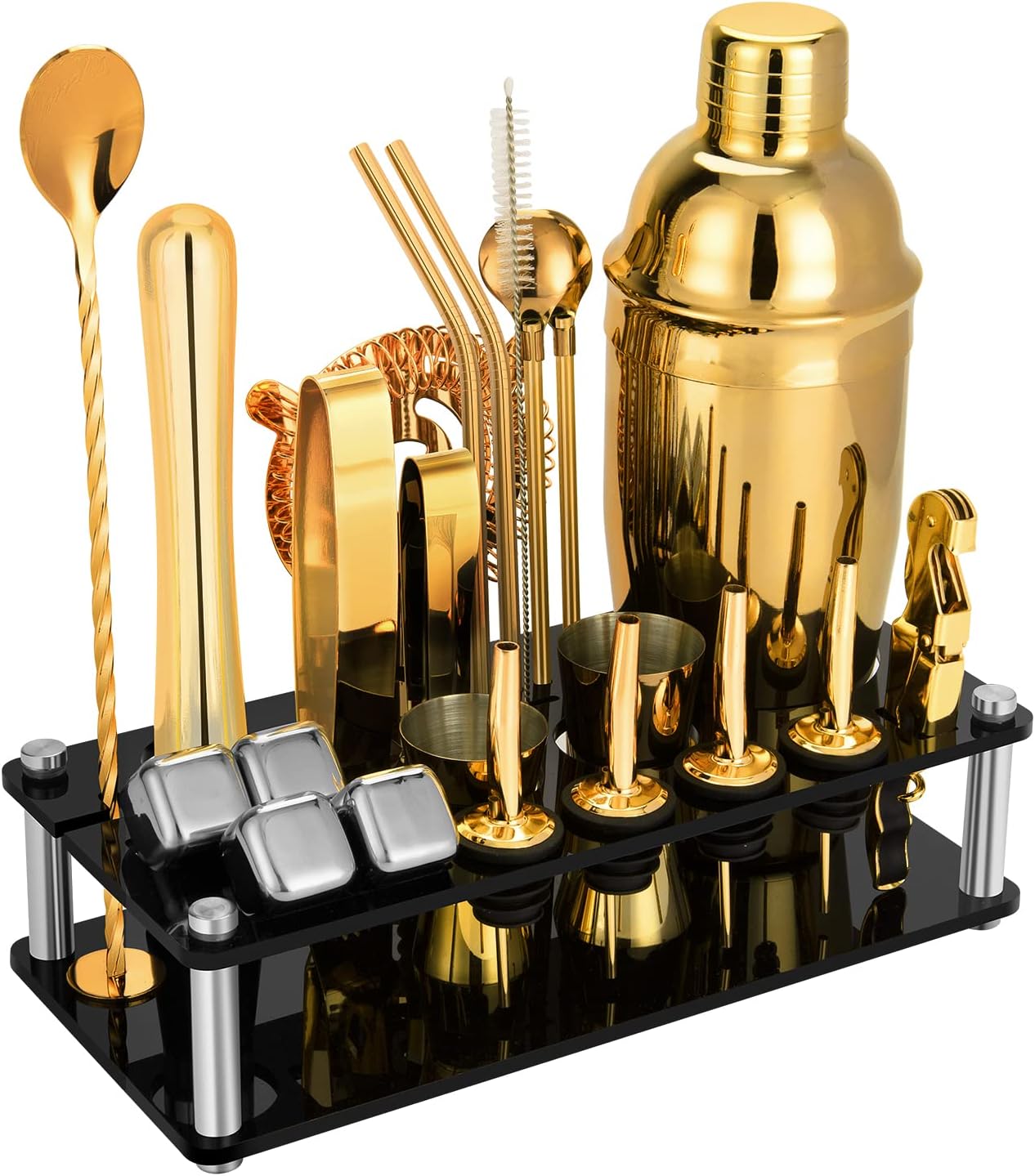 Amazon.com: Cocktail Shaker Set Bartender Kit : 12-Piece Bar Tool Set ...