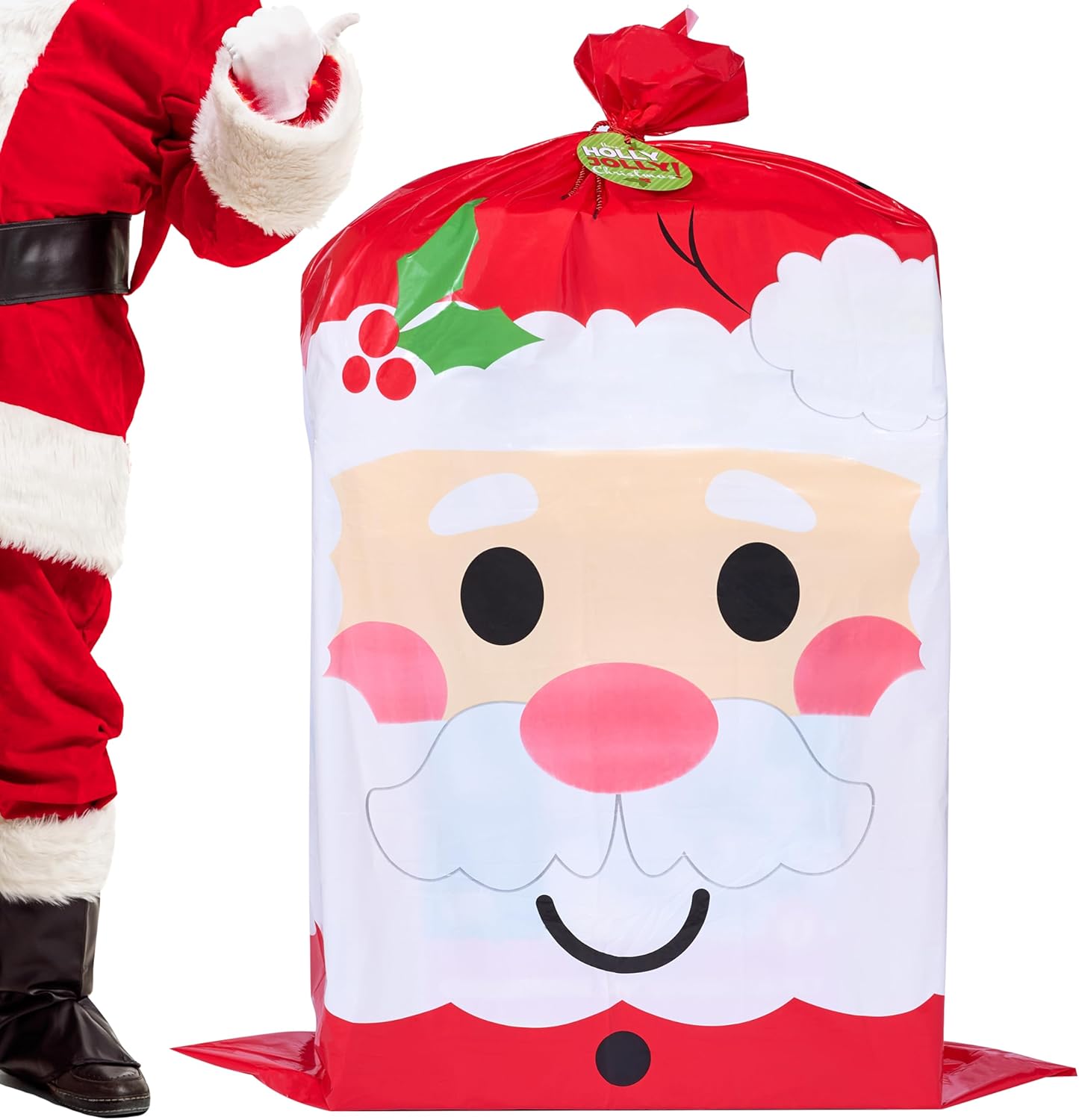 Amazon.com: JOYIN Jumbo Christmas Santa Gift Bag Plastic Xmas Gift ...