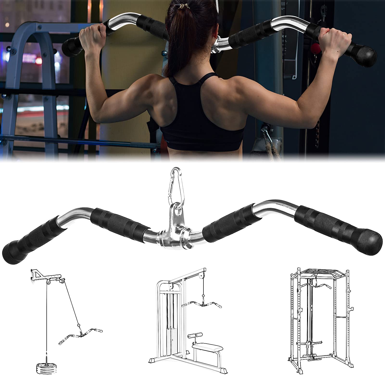 30in Cable Machine Attachment Bar For Lat Pull Down Full | Desertcart INDIA