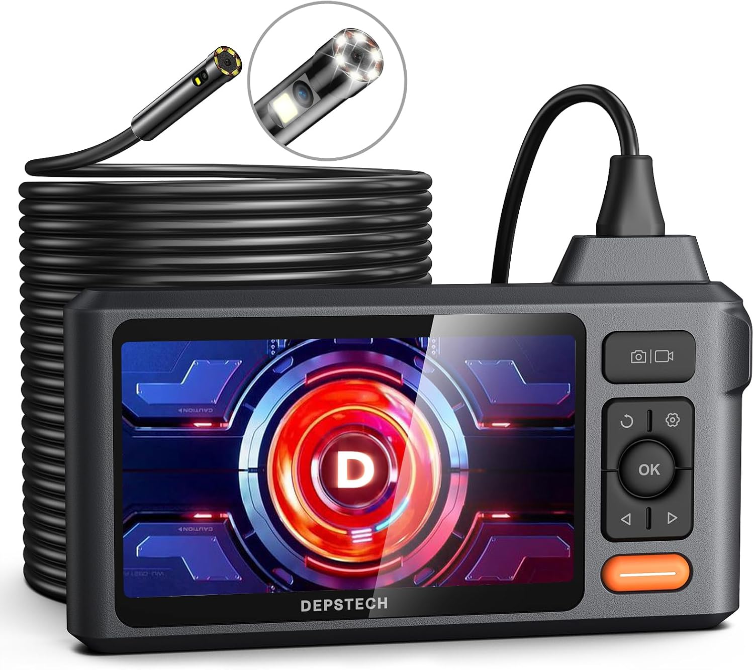 50FT Sewer Inspection Camera,DEPSTECH 1080P Dual Lens Endoscope Camera ...