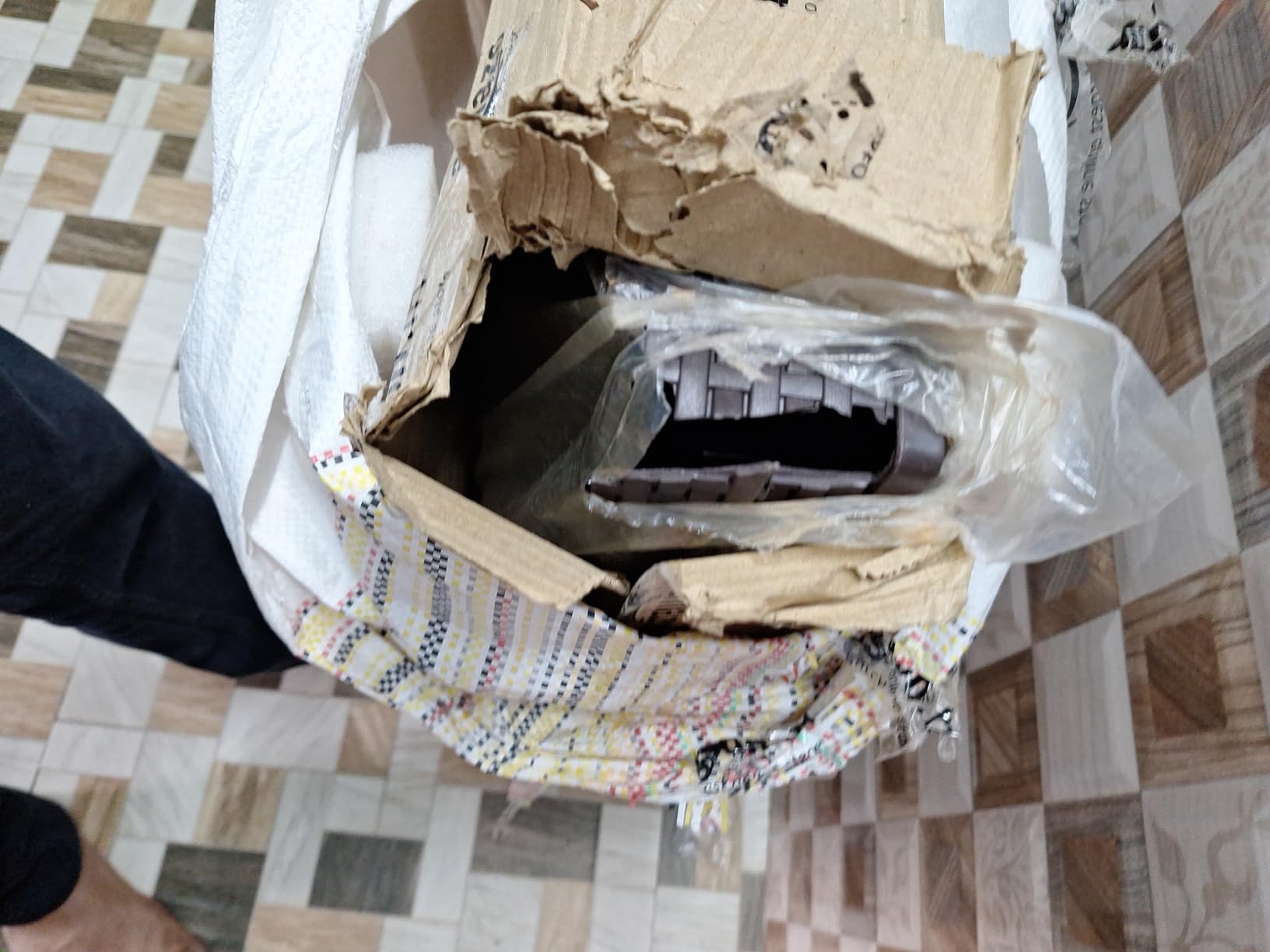 AJKART Plastic Tea Table-Black, 4 Seater, Cane Matte Surface - Teapoy ...