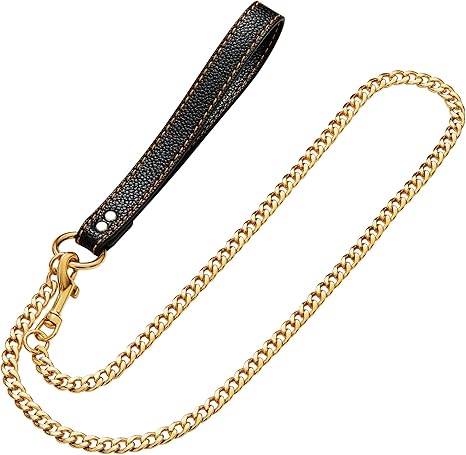 Amazon.com : Silver Gold Dog Leash 3FT 4FT Heavy Duty 11.5MM Chew Proof ...