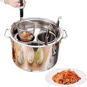 Amazon.com: Cooking Pots, Commercial Stainless Steel Pasta Pot Cooker ...