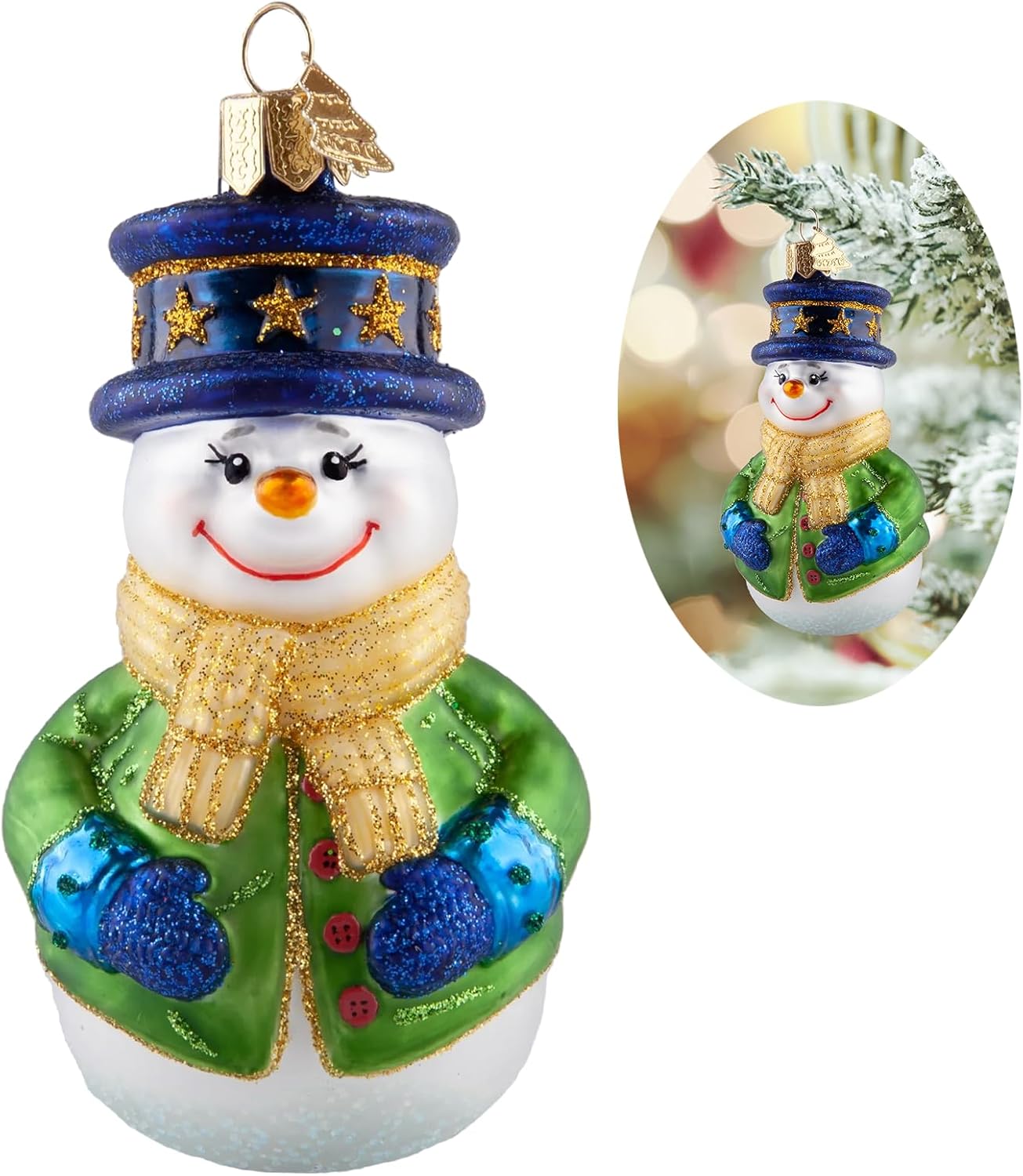 Amazon.com: HZYC Snowman Christmas Ornaments,Blown Glass Ornaments for ...