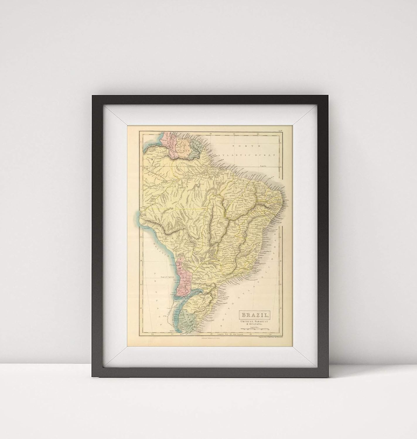Amazon.com: INFINITE PHOTOGRAPHS 1854 Map of Brazil|Brazil, Uruguay ...