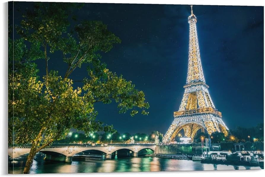 Eiffel Tower At Night Landscape