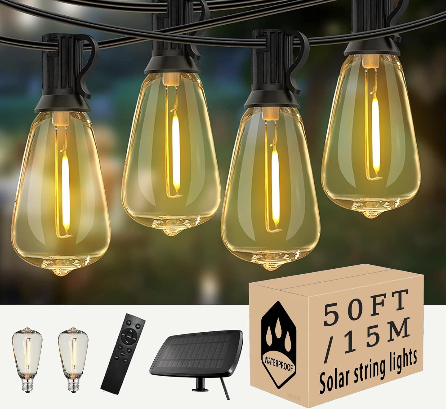 ZONGXFF Solar String Lights Solar Lights Outdoor Remote Control Solar ...