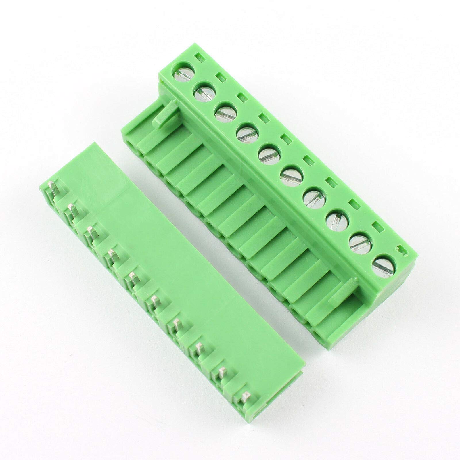 DBParts 10 Sets 10-Pin (10 Pole) 5.08mm Pitch Angle Screw Pluggable ...