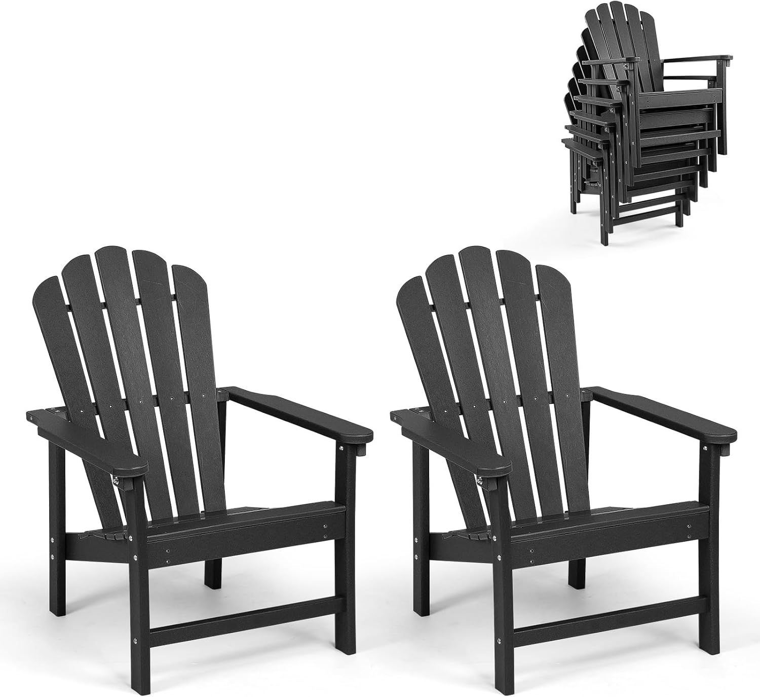 Amazon.com: Mguio Stacking Adirondack Chairs Set of 2, Space Saving ...