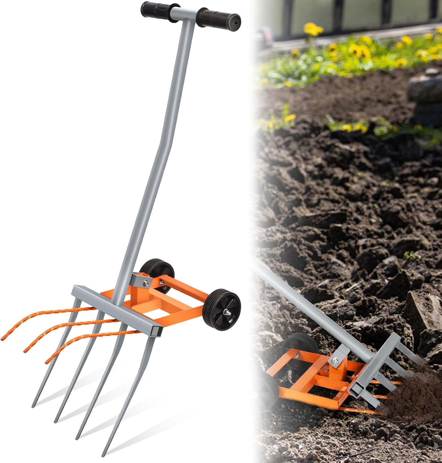 Amazon.com : Broadfork Tool, 7-Tines Manual Cultivator Tiller Broad ...