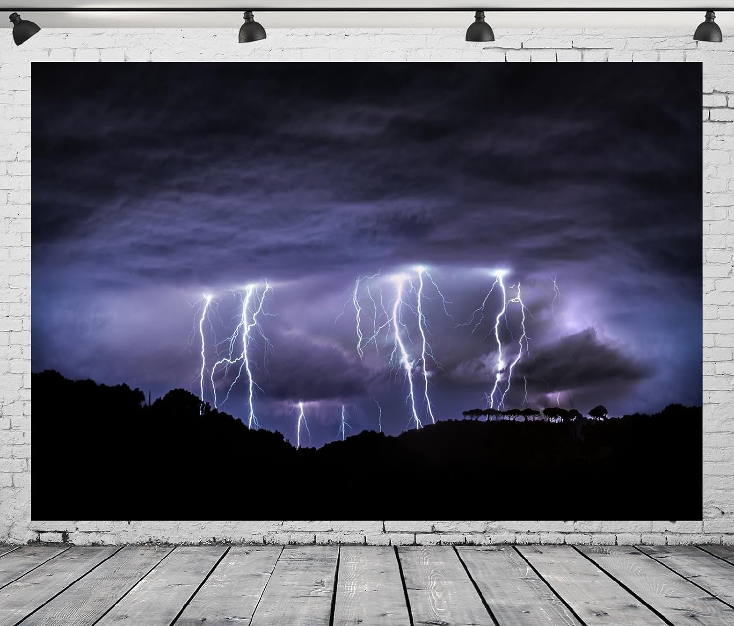 Amazon.com : CORFOTO Night Lightning Backdrop Fabric 20x10ft Dark ...