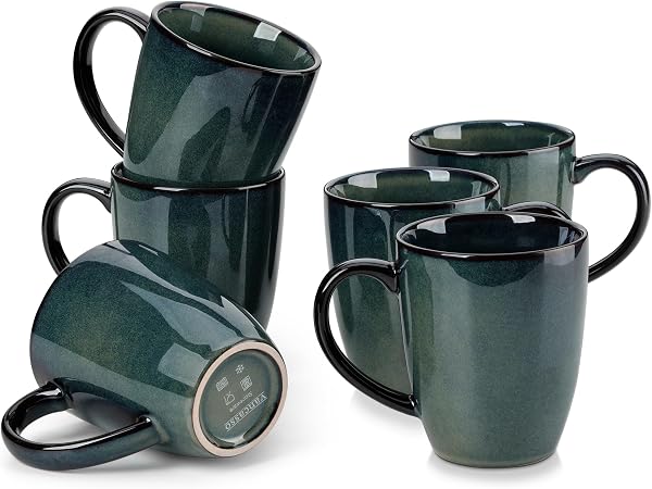 Amazon.com: vancasso STARRY Ceramic Coffee Mug Set of 6, 12 Oz Tea Cups ...