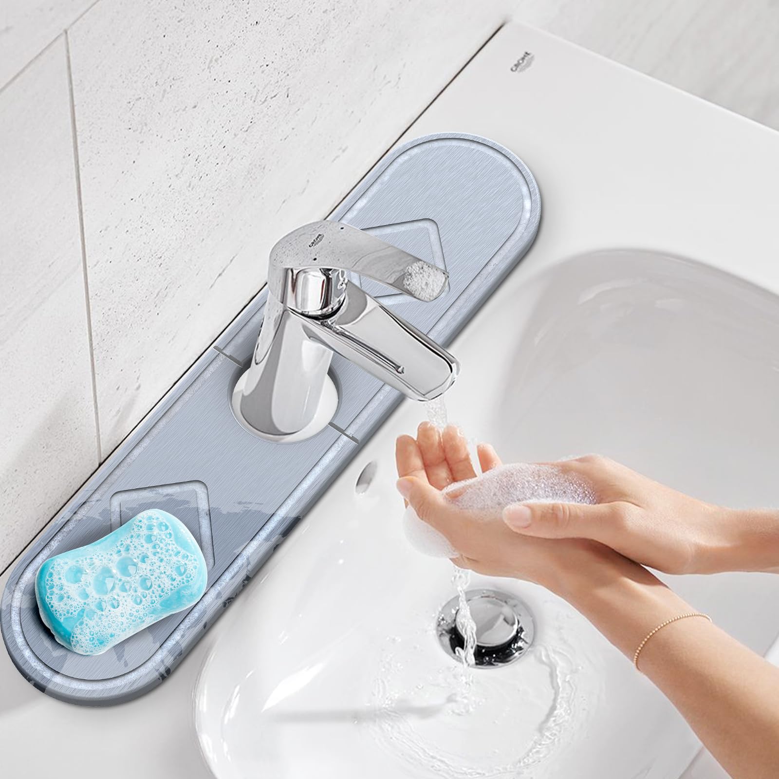 Amazon.com: 18" Quick Dry Faucet Mat Kitchen Sink Splash Guard Prevents ...