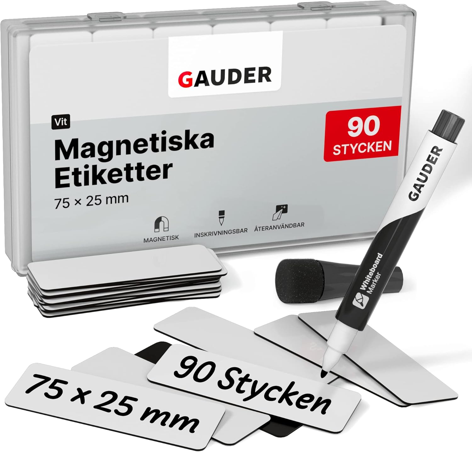 GAUDER Magnetremsor skrivbara | Magnetiska skyltar att skriva på ...