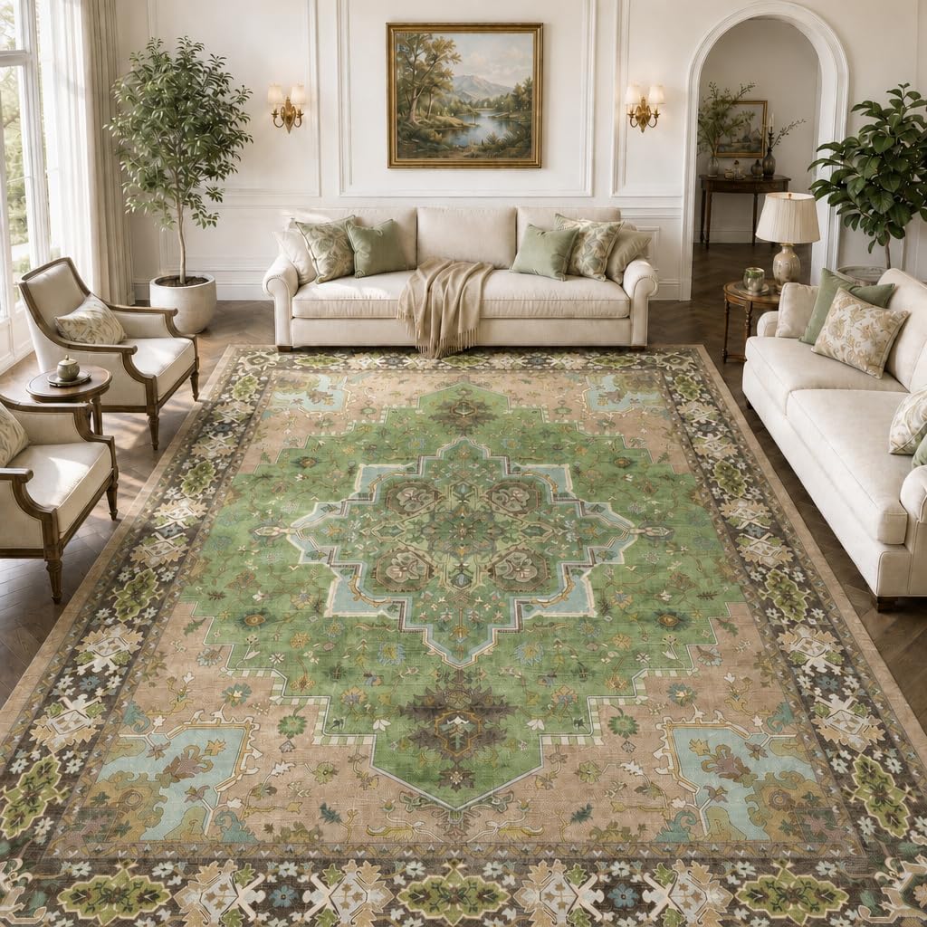 Amazon.com: AMADA HOMEFURNISHING 8x10 Area Rug for Living Room, Vintage ...